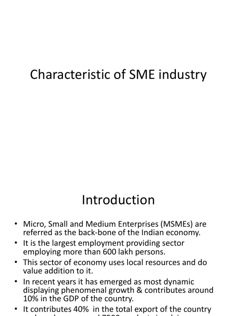 Characteristics of MSMEs in India | PDF | Small And Medium Sized ...