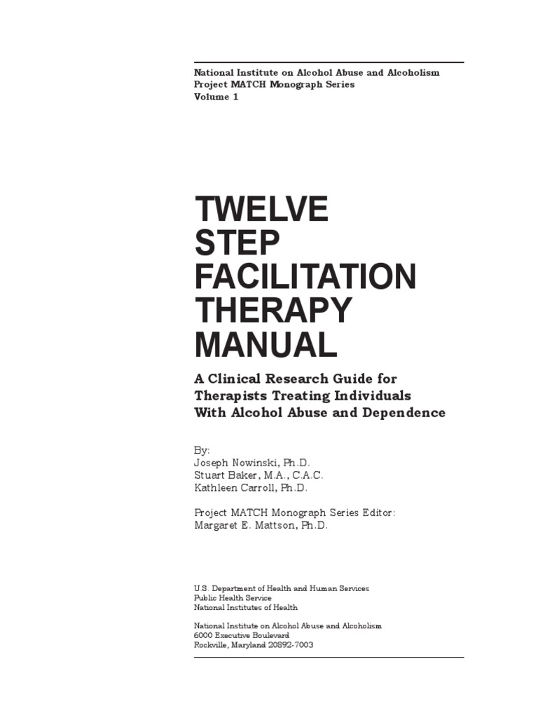 match01.TWELVE STEP FACILITATION THERAPY MANUAL PDF | PDF | Alcoholics ...