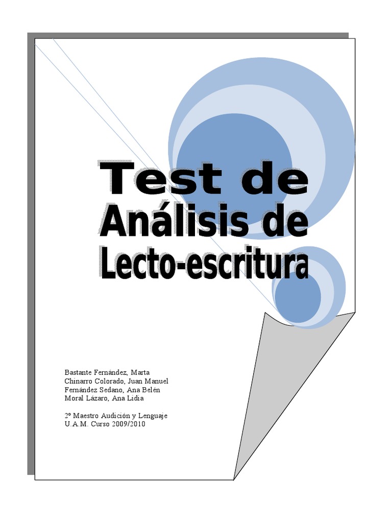 TALE - Test de Analisis de Lecto-escritura.pdf | Evaluación ...