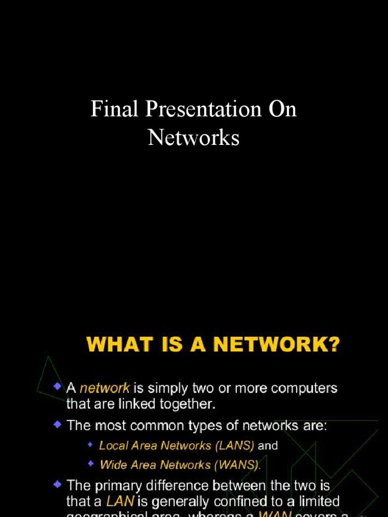 Networks Presentation | PDF | Osi Model | Computer Network