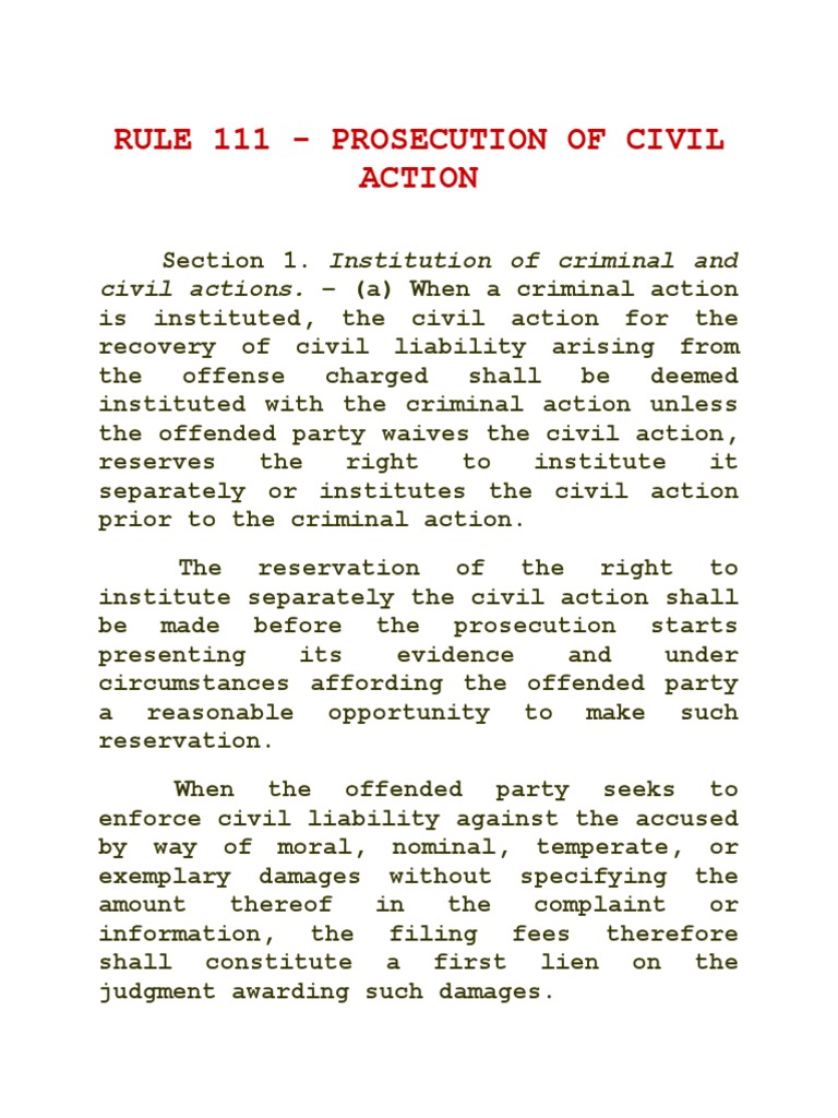RULE 111 of Rules of Criminal Procedure | PDF | Law