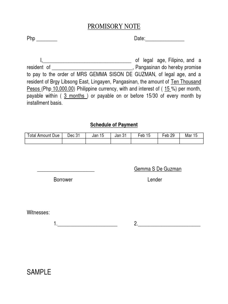 Promisory Note | PDF