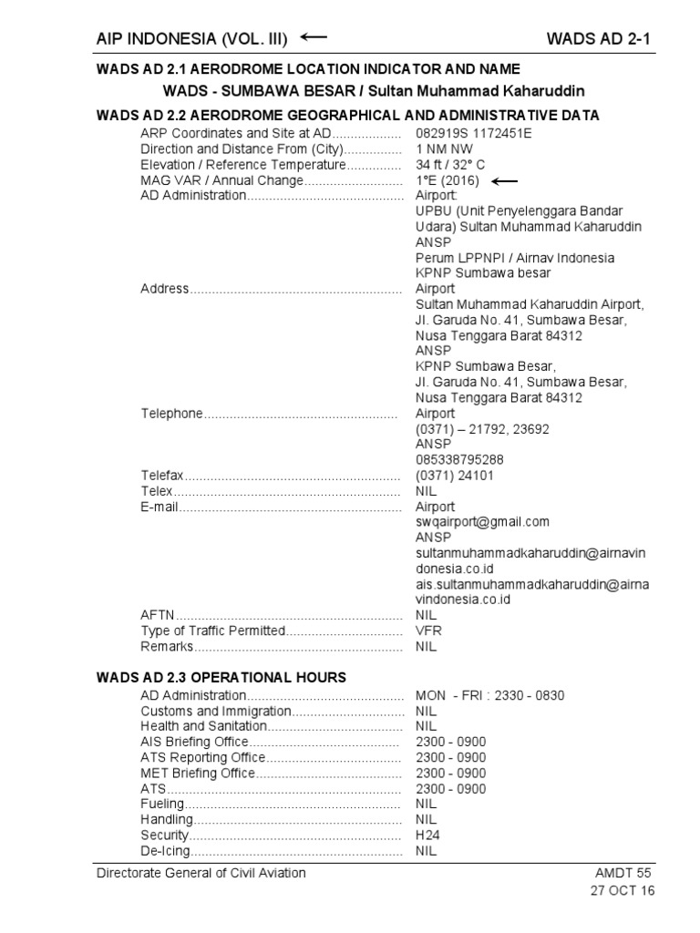 Aip Wads | PDF | Visual Flight Rules | Air Traffic Control