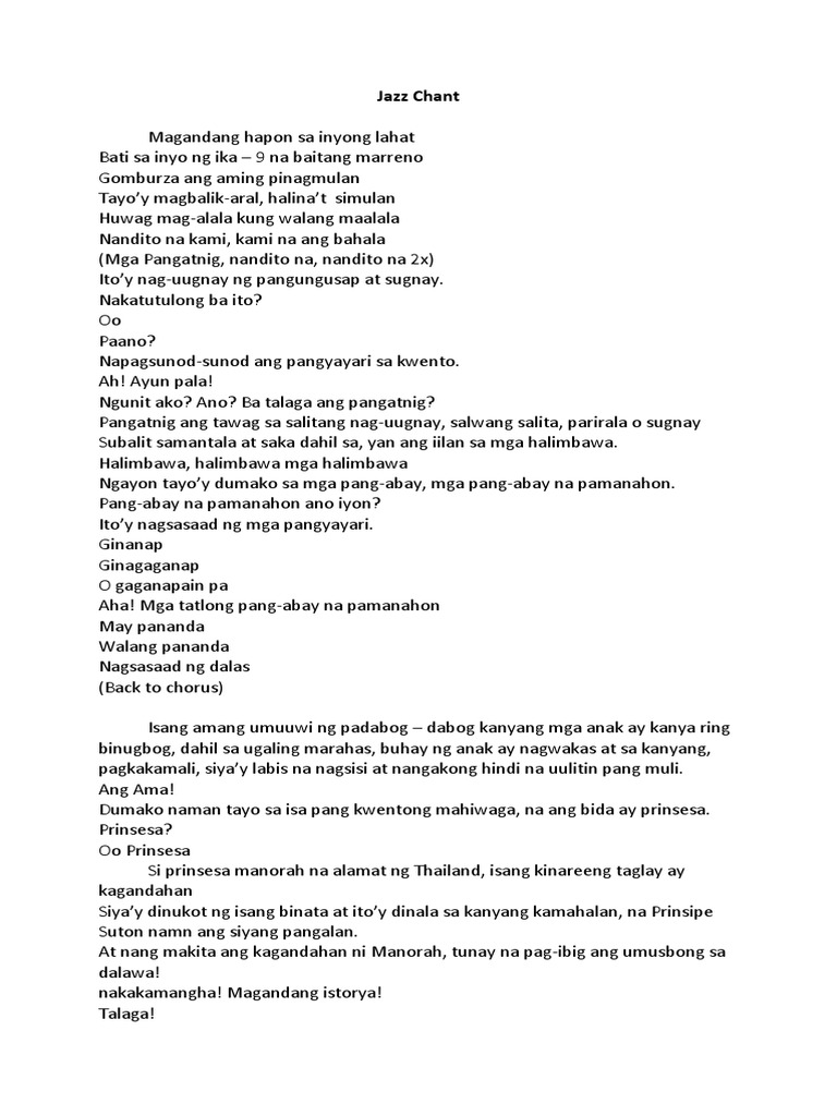 Jazz Chant | PDF