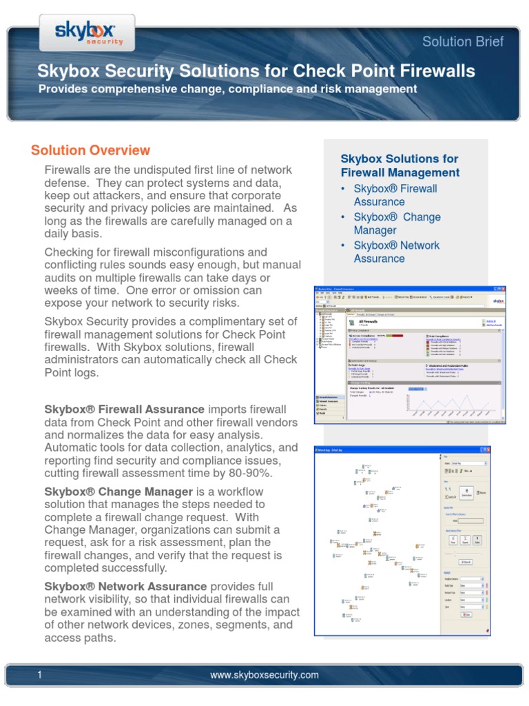 Skybox Security Solutions Firewall Checkpoint - Uk PDF | PDF | Firewall (Computing) | Regulatory ...