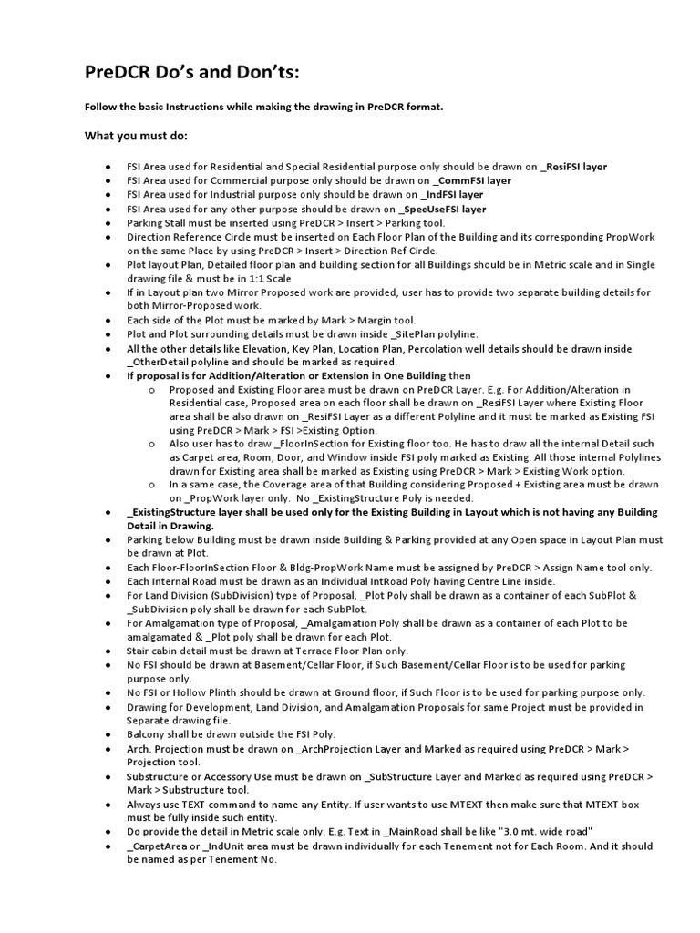 PreDCR Do and Dont | PDF | Basement | Culture Of Queensland
