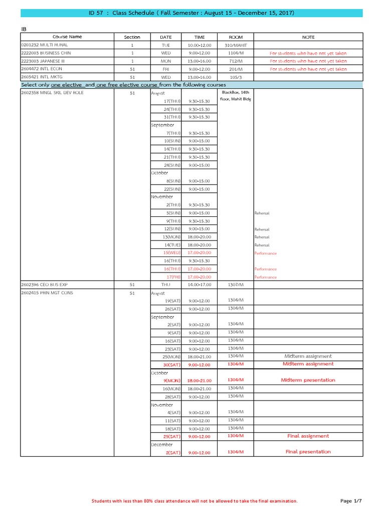 ID 57 Updated Timetable | PDF | Sat | Tests