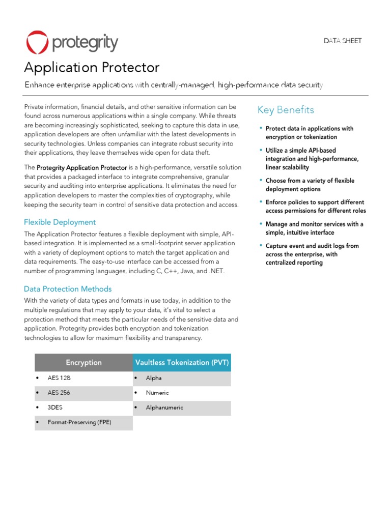 Protegrity Application Protector Overview | PDF | Application ...