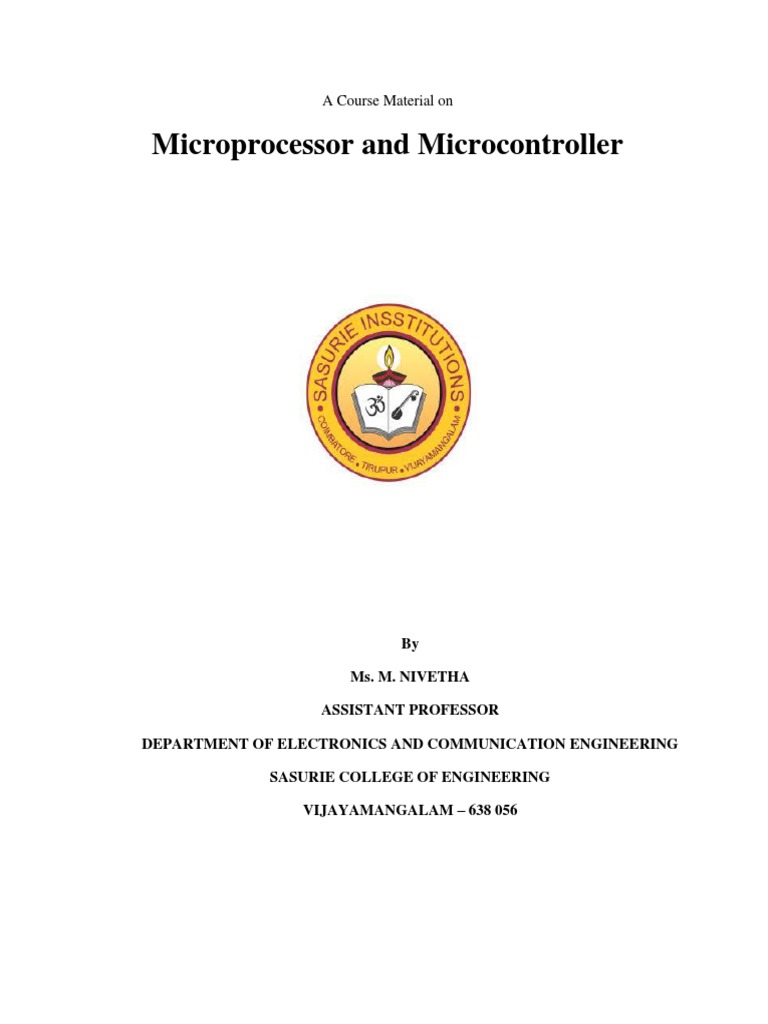 EE6502 Microprocessors and Microcontrollers PDF | PDF | Central Processing Unit | Input/Output