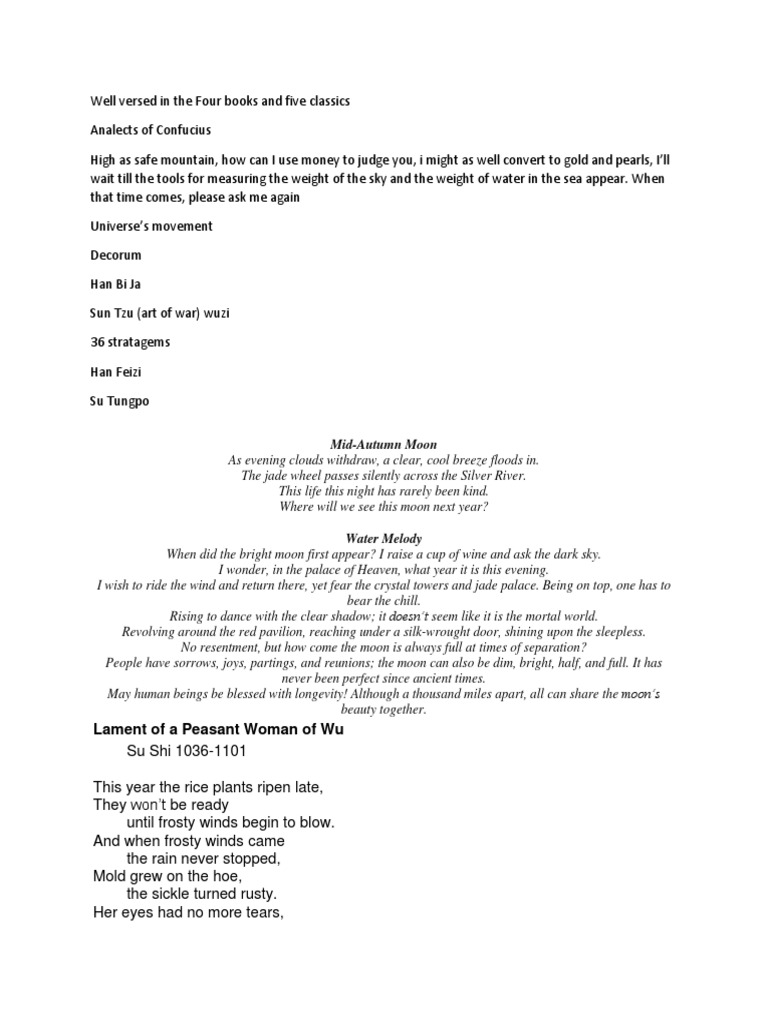 Moon poetry of Su Shi | PDF | Nature