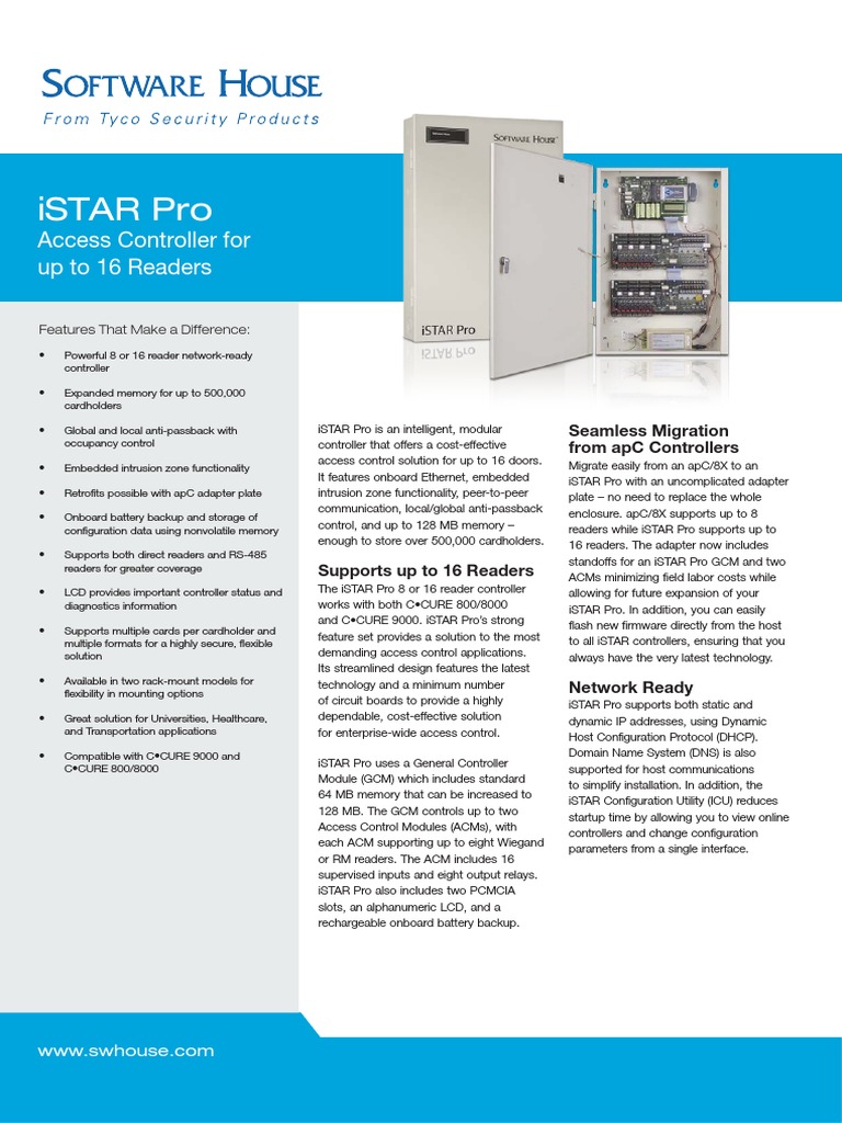 IStar-pro-controller Ds r01 A4 en | PDF | Access Control | Network Switch
