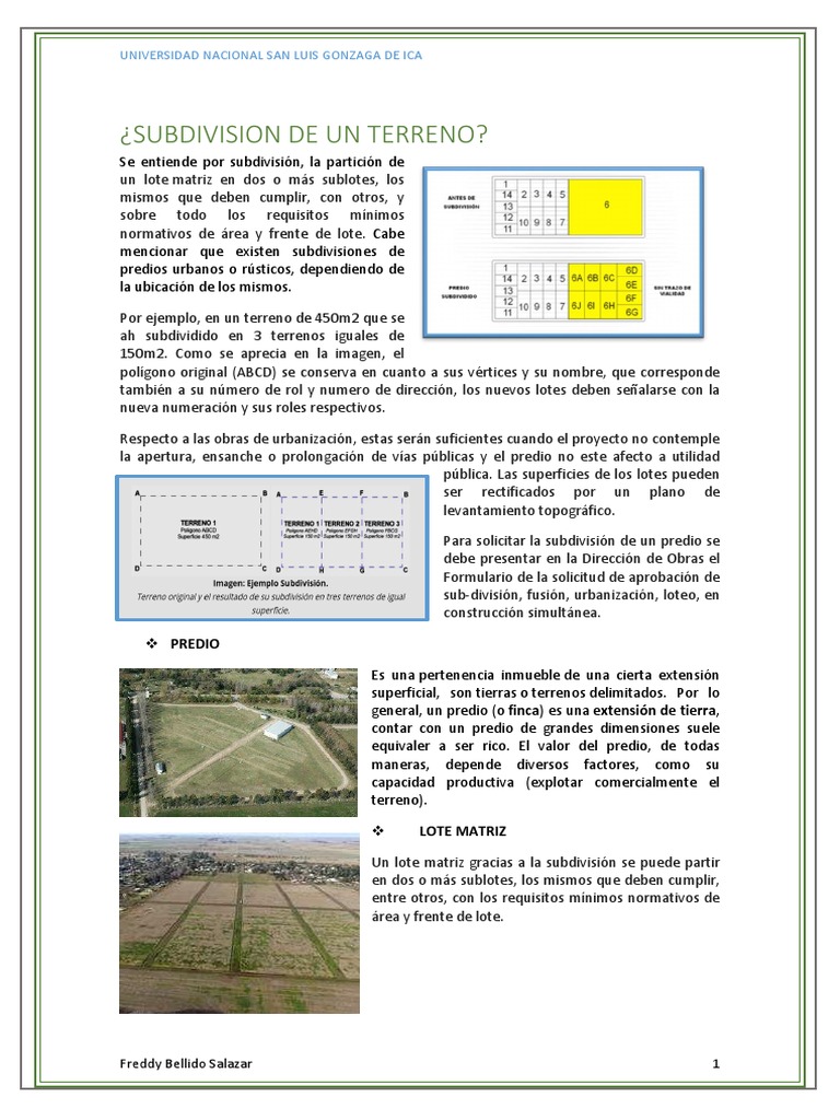 QUE ES SUBDIVISION DE UN TERRENO | Business