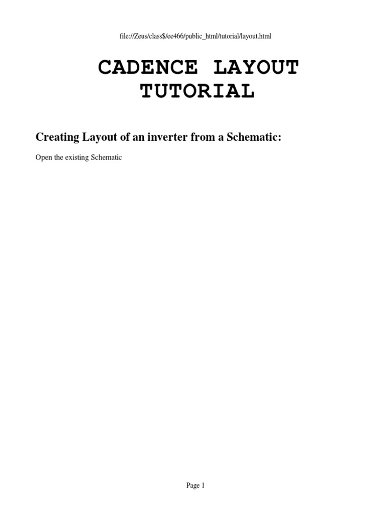 Cadence Layout - Tutorial PDF | PDF