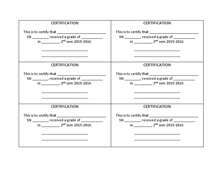 ND Certificate Grade Confirmation | PDF