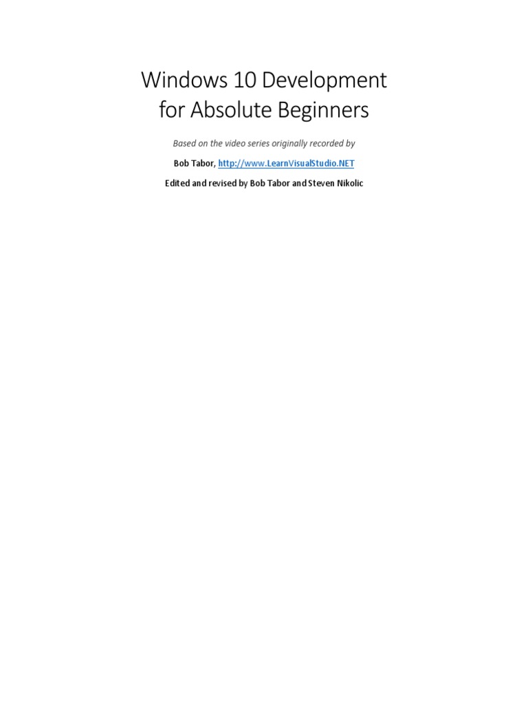 Universal Windows Platform For Absolute Beginners PDF | PDF | Extensible Application Markup ...