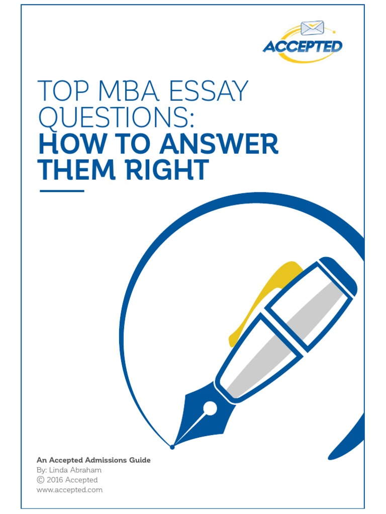 Top Mba Essay Questions:: How To Answer Them Right | PDF | Master Of ...
