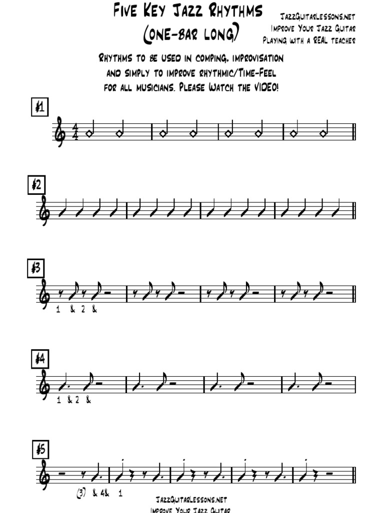 Five Key Jazz Rhythms PDF | PDF