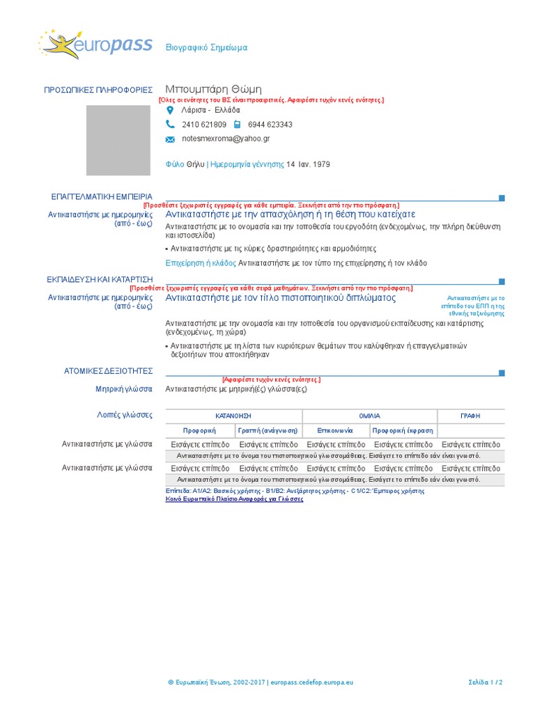 Ecv Template El | PDF