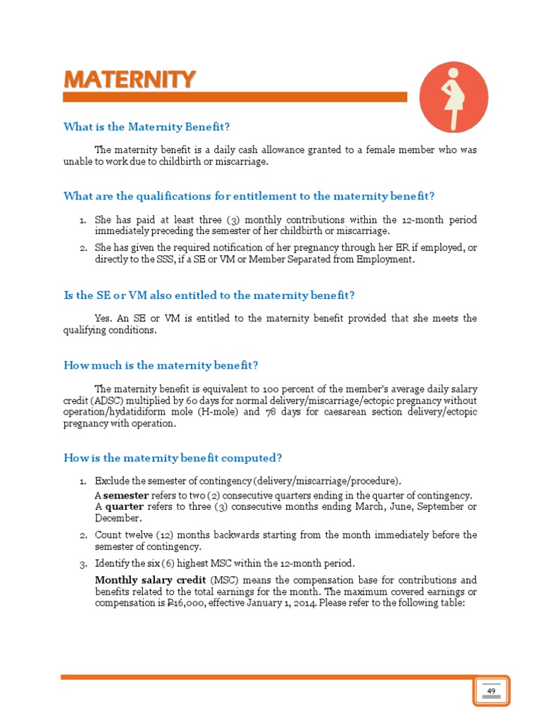 Maternity Benefits: Qualifications, Computation, Notification ...