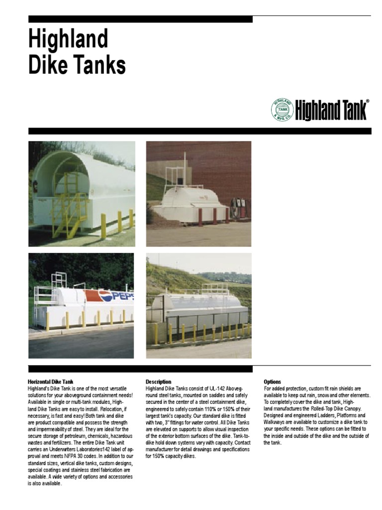 HT Highland Dike Tanks | PDF | Tanks | Industries