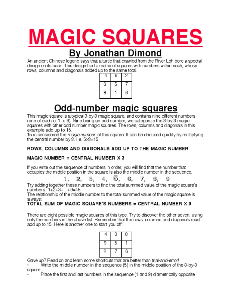 Magic Squares PDF | PDF