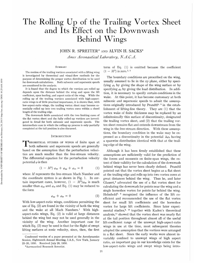 The Rolling Up of The Trailing Vortex Sheet and Its Effect On The ...