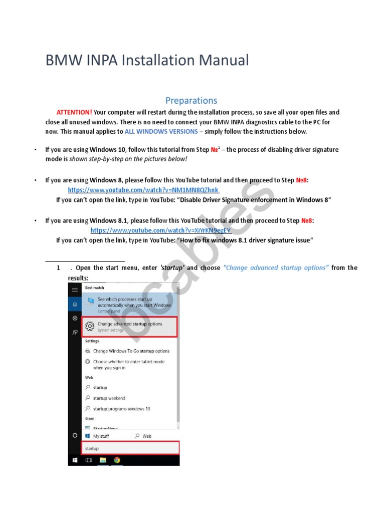 Guide A - BMW INPA Installation Manual ALL Win OS | PDF | Microsoft ...