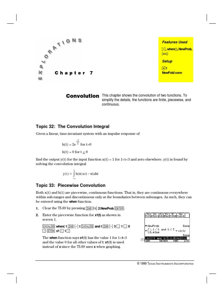 Convolution: Topic 32: The Convolution Integral | PDF