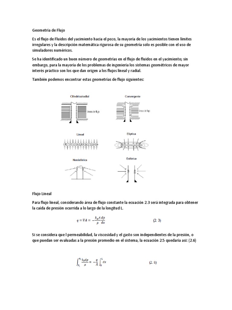 Geometría de Flujo Radial y Lineal | PDF