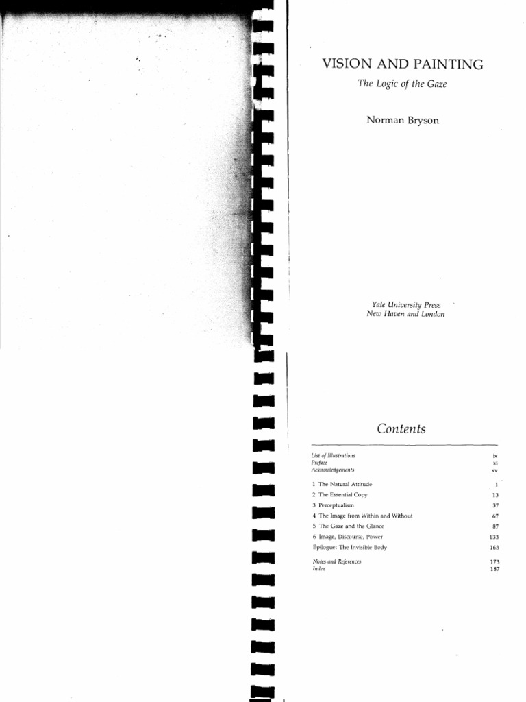 BRYSON, Norman Vision and Painting - The Logic of The Gaze PDF | PDF ...