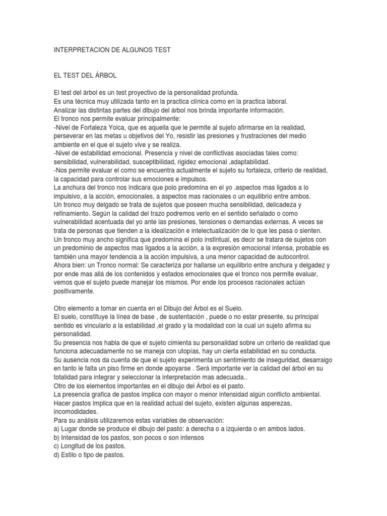 Interpretacion Del Test H.T.P | PDF | Percepción | Ciencia cognitiva