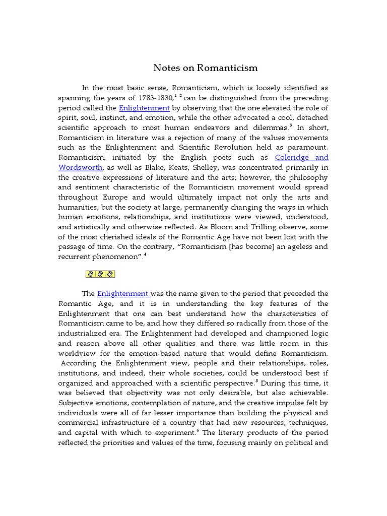 Romanticism Notes | PDF | Romanticism | Age Of Enlightenment