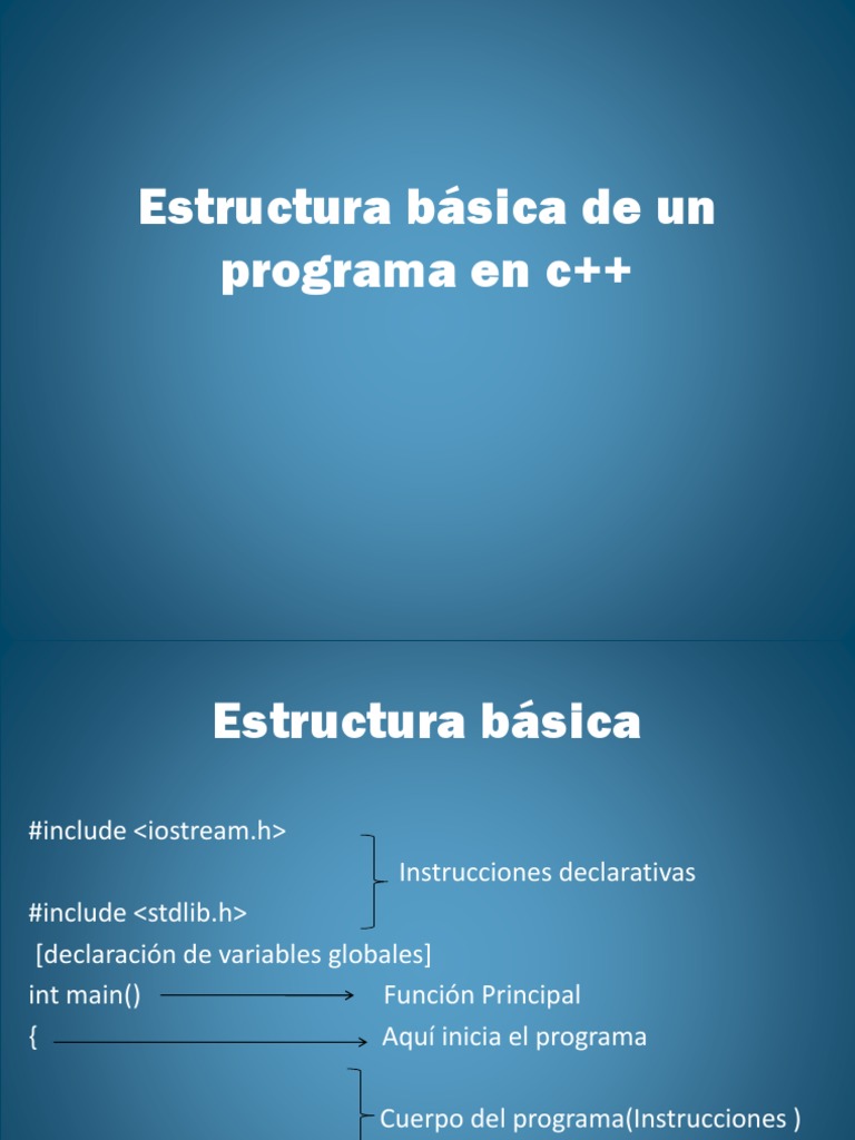 Estructura de un Programa en C++ | PDF | C ++ | Programa de computadora