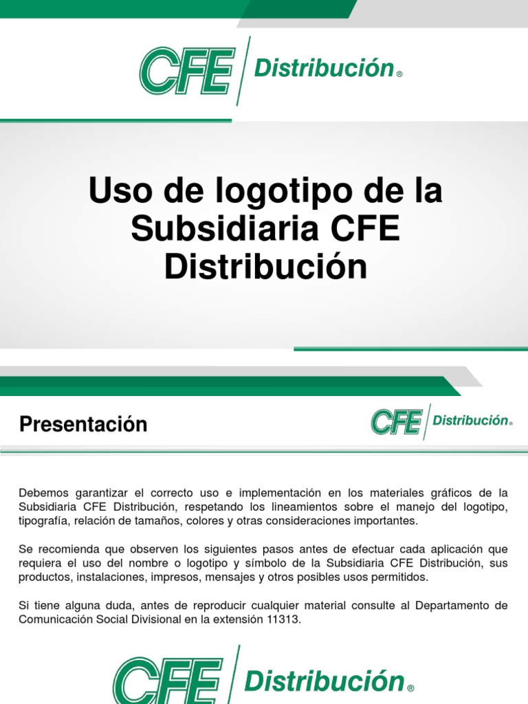 Uso Correcto del Logotipo CFE Distribución | PDF | Tipografía | Los ...