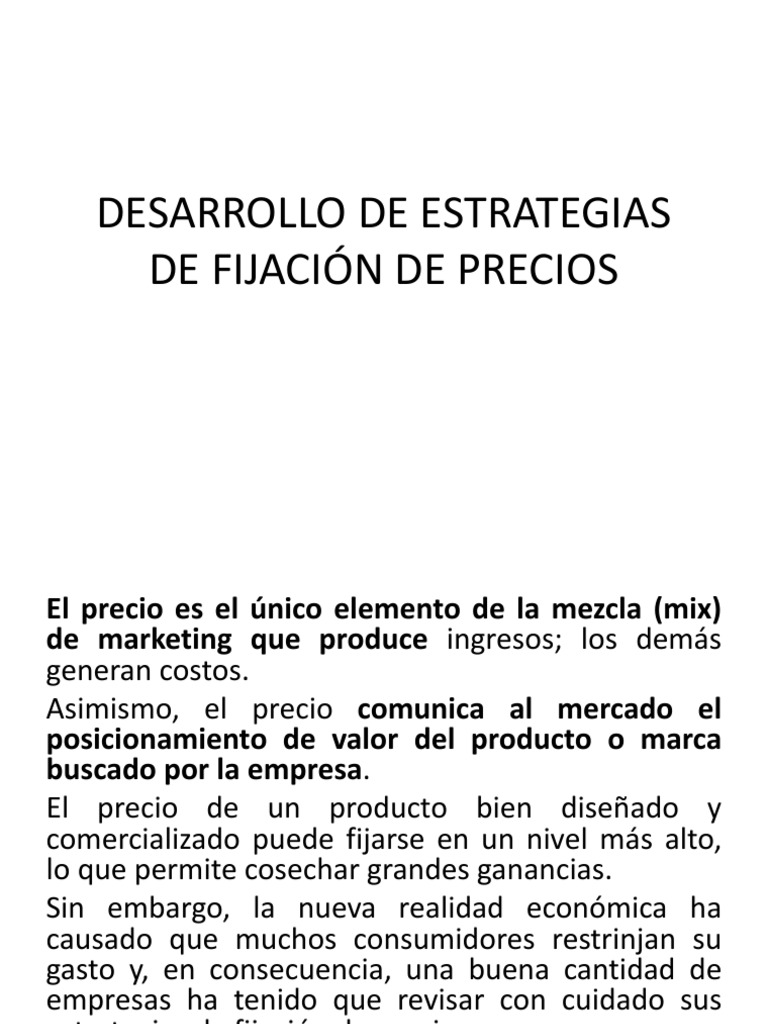 Estrategias Efectivas de Fijación de Precios | PDF | Precios | Producto ...