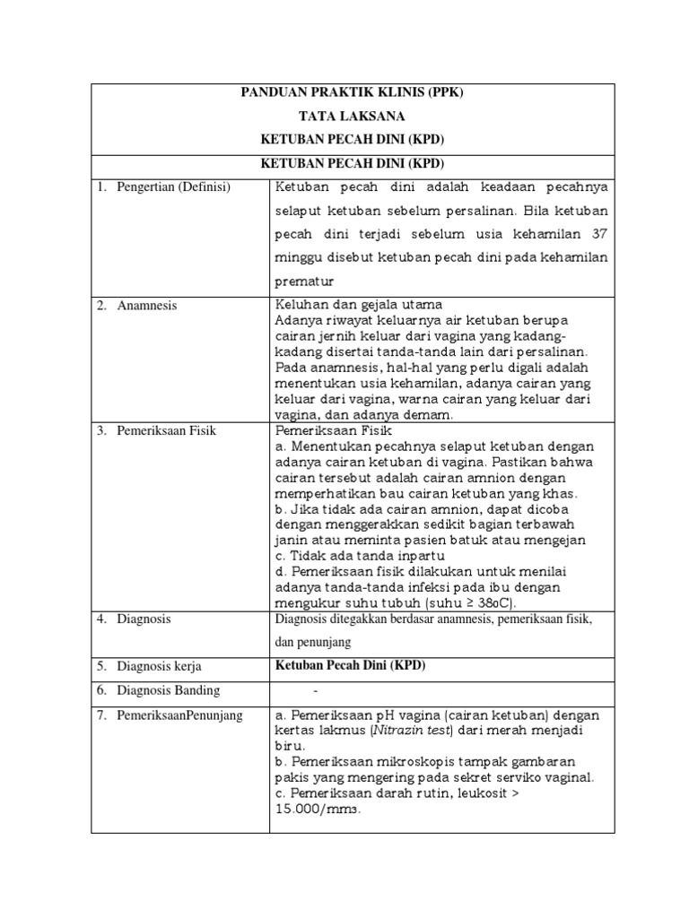 Panduan Praktik Klinis KPD | PDF