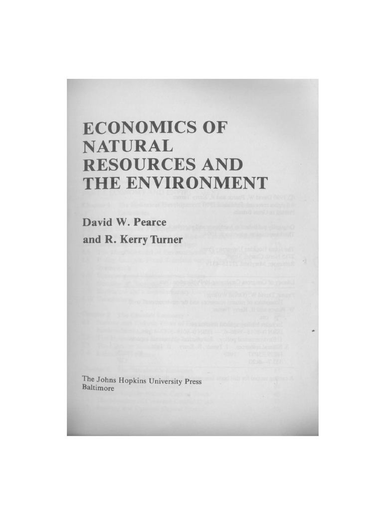 Economics of Natural Resources and The Environment | PDF | Economics ...