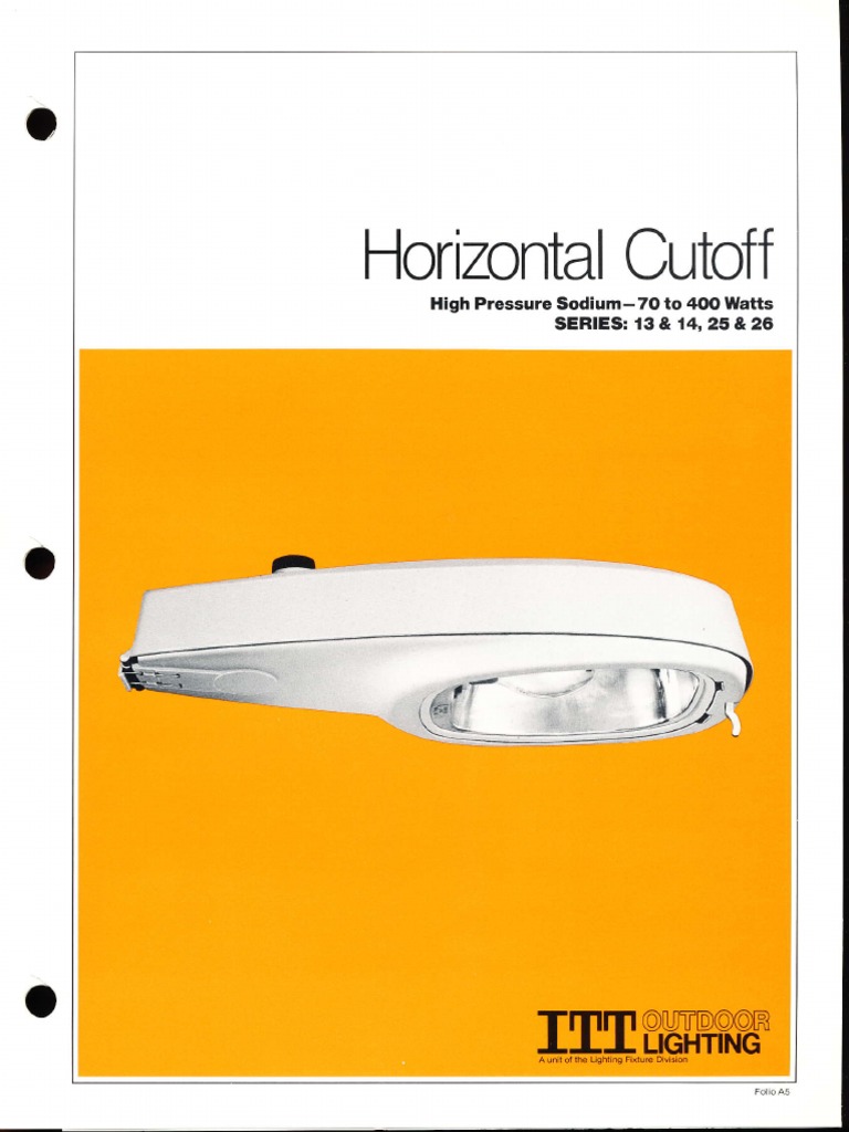ITT American Electric Horizontal Cutoff Luminaire Series 13-14-25-26 ...