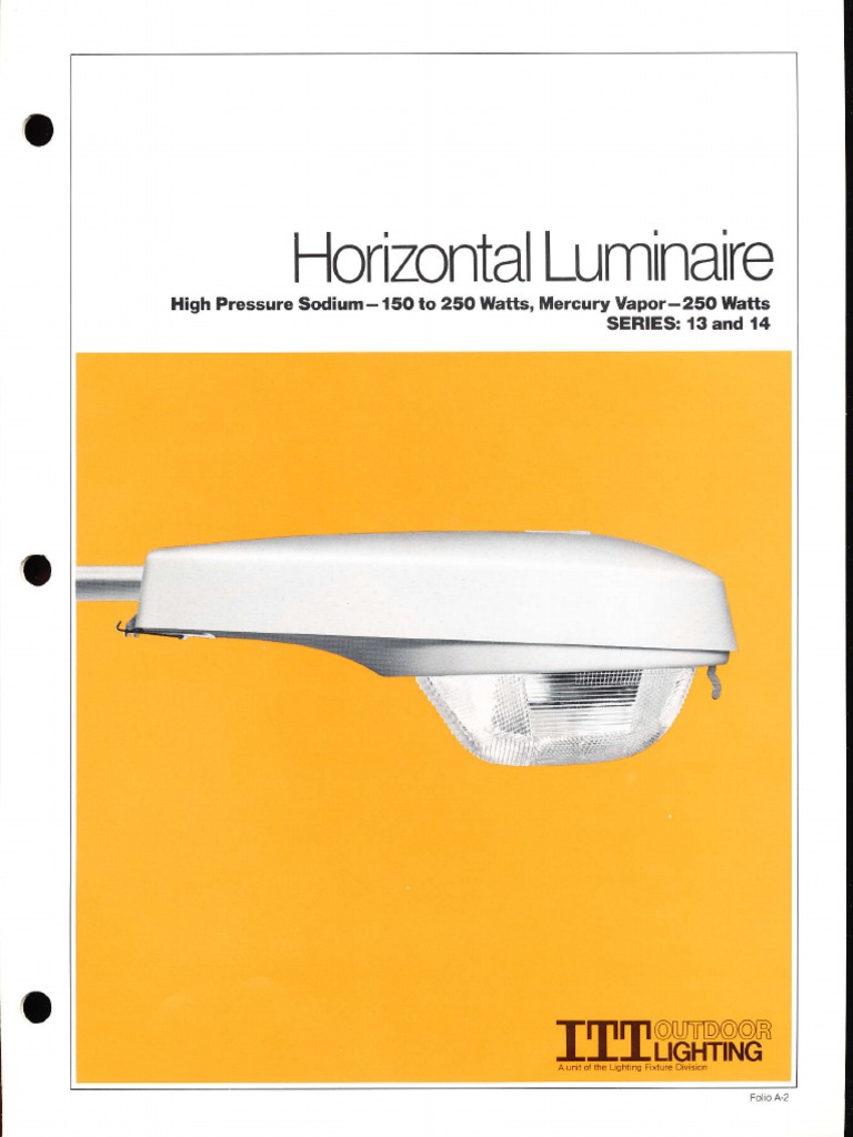 ITT American Electric Horizontal Luminaire Series 13 & 14 Spec Sheet 10 ...