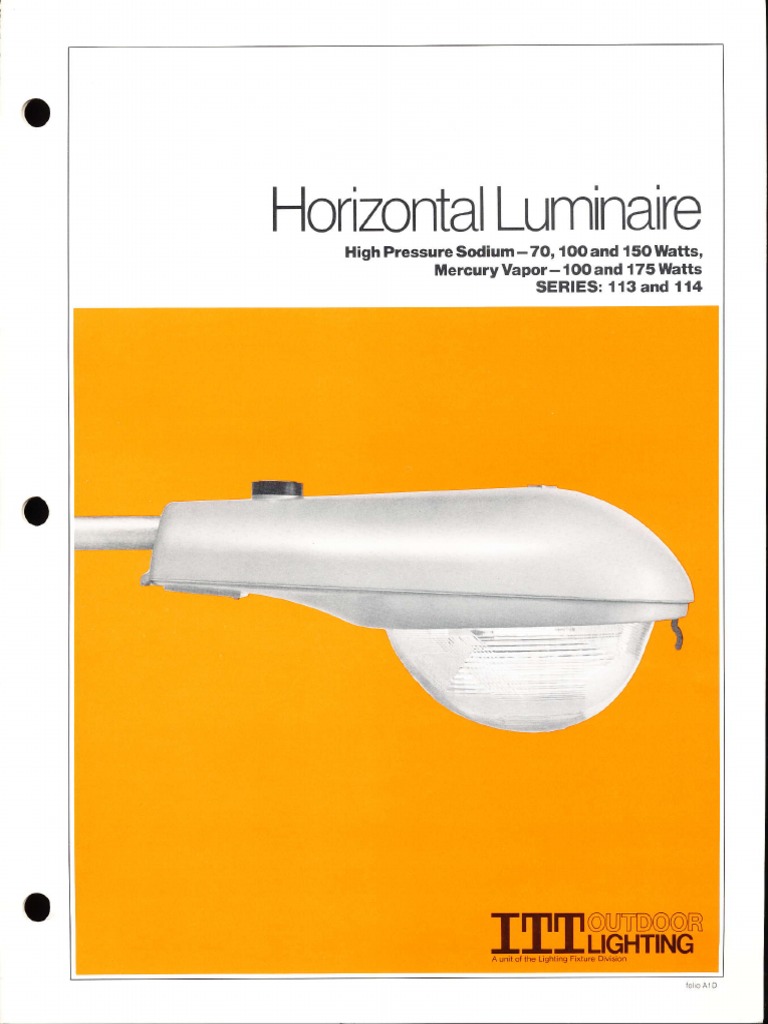 ITT American Electric Horizontal Luminaire Series 113 & 114 Spec Sheet ...