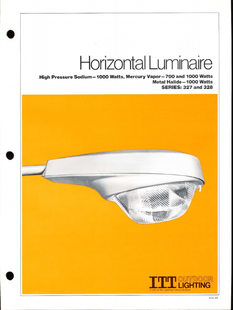 ITT American Electric Horizontal Luminaire Series 327 & 328 Spec Sheet ...