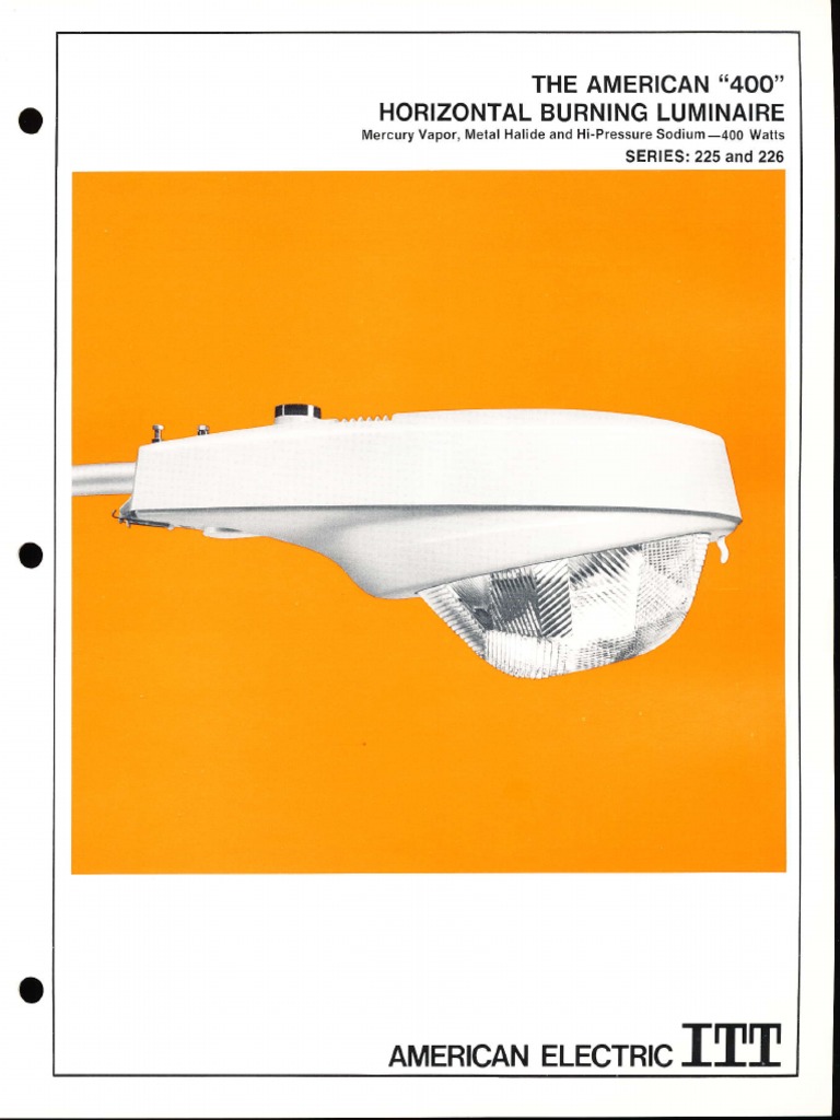 American 400W Horizontal Luminaire | PDF | Materials | Glass Applications
