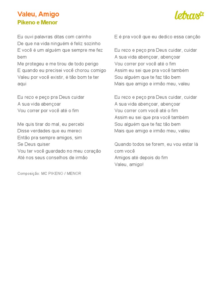Valeu, Amigo | PDF