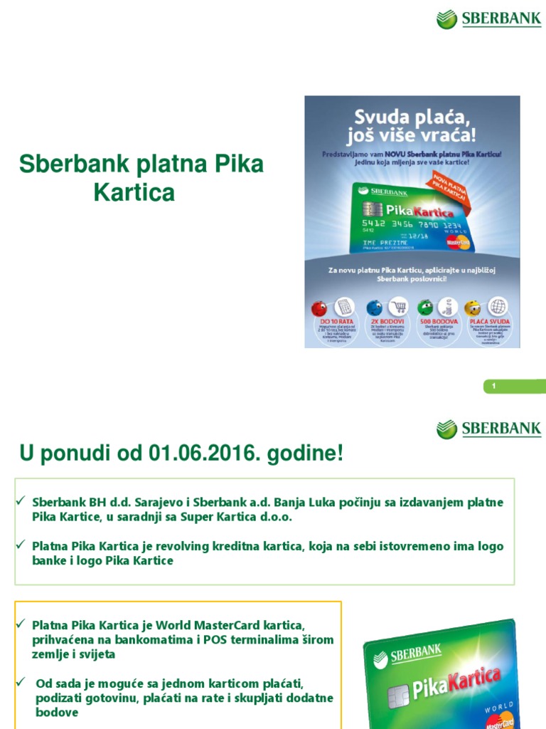 Sberbank Platna Pika Kartica | PDF
