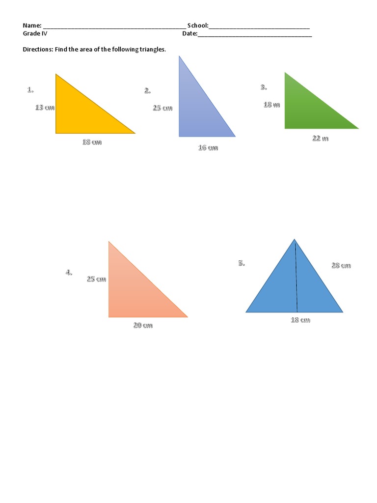 Area of Triangles | PDF