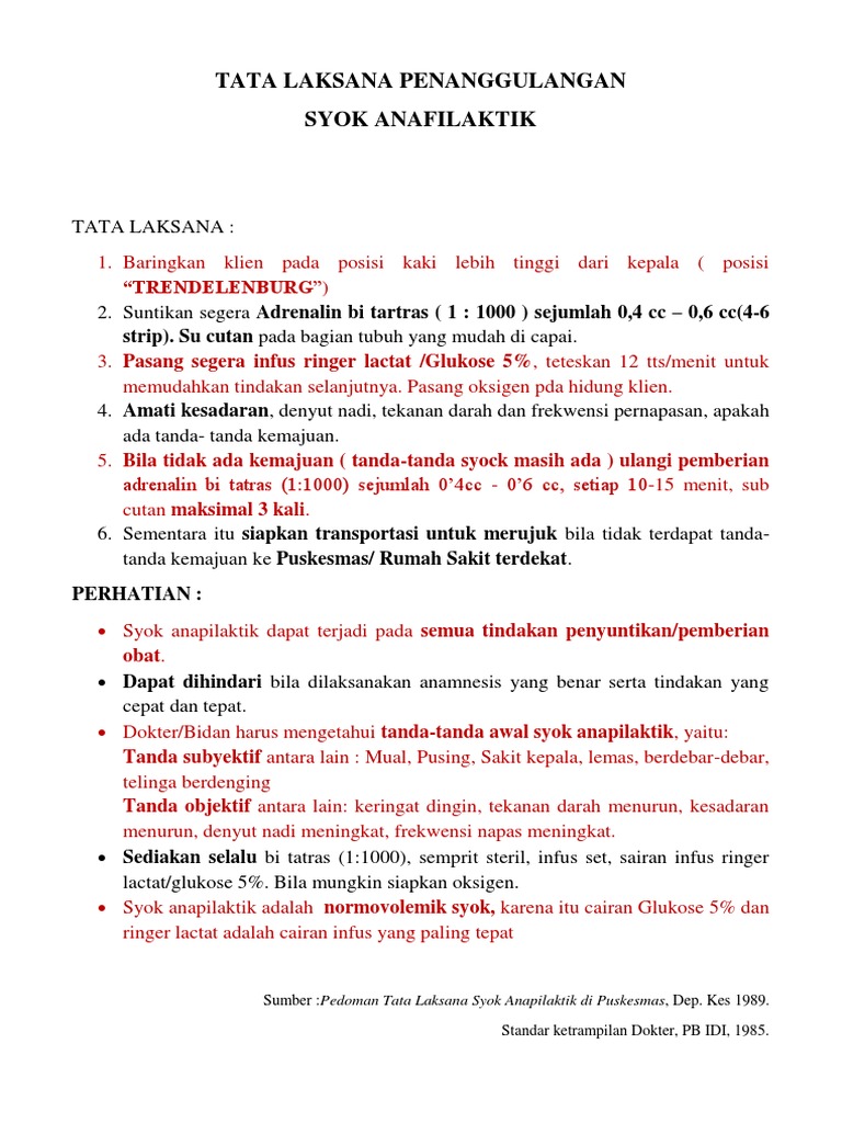 Tata Laksana Syok Anafilaktik | PDF