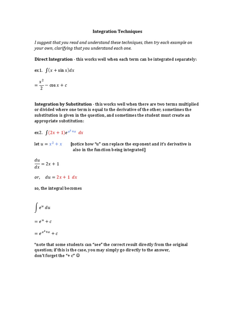 Integration 5 F Techniques | PDF | Trigonometric Functions | Mathematical Analysis