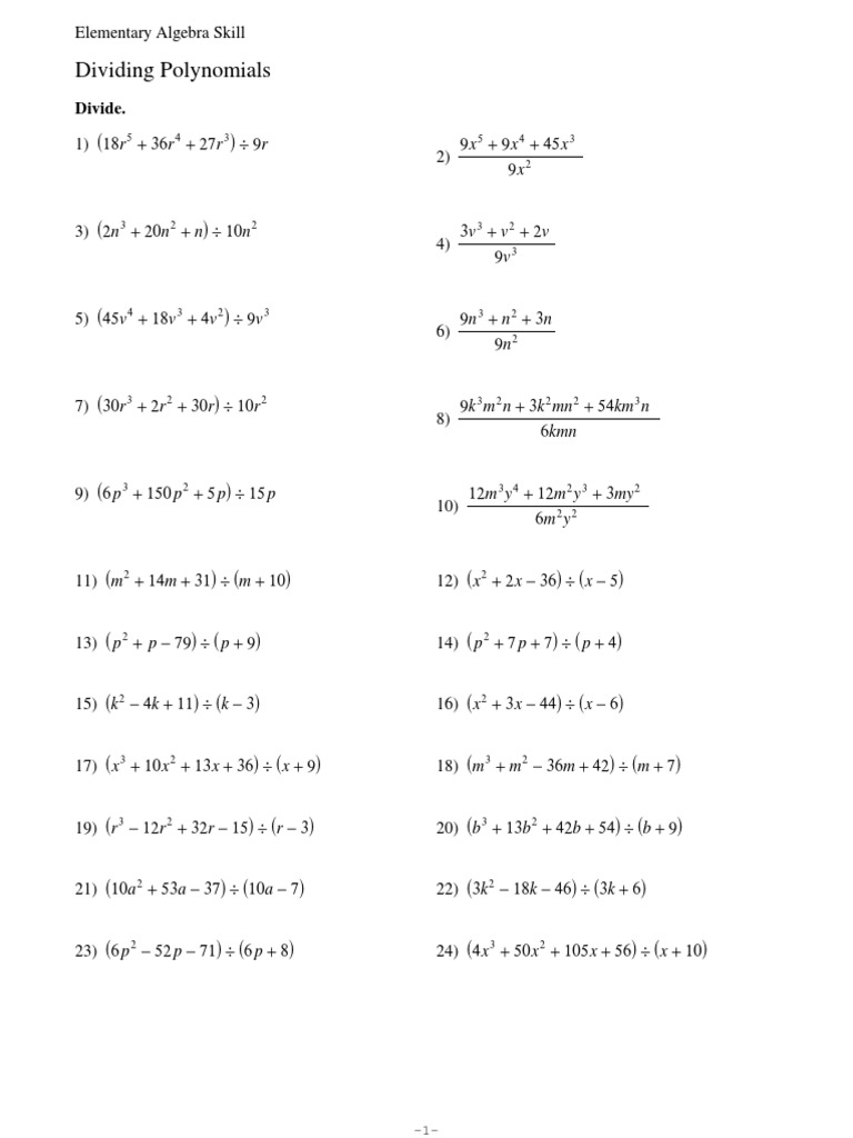Polynomials Division | PDF | Computational Science | Mathematical Concepts