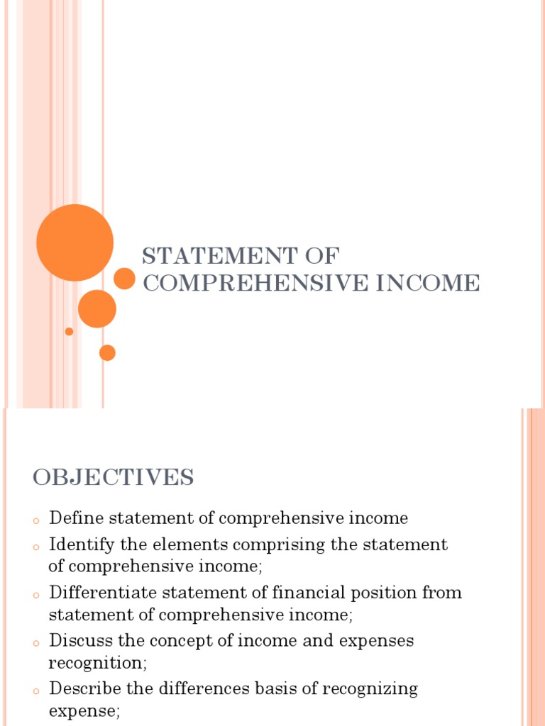 Understanding Comprehensive Income Statement | PDF | Expense | Income ...