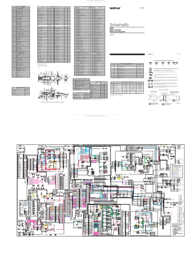 Material Schematic Electrical System Caterpillar 24h Motor Grader | PDF | Computing And ...